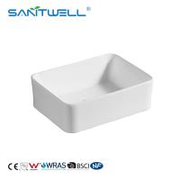 China Rectangular White Color Solid Surface Art Wash Basin Lavabo Porcelain Sink Bathroom for sale