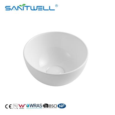 China Smooth Surface Small Round Porcelain Counter Top Ceramic Washbasin for sale