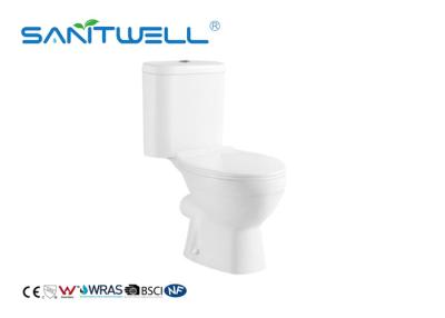 China White Comfortable Two Piece Wc Toilet With Washdown Flushing System for sale