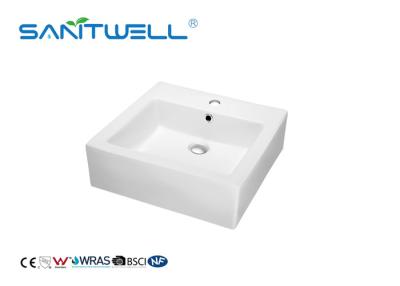 China White Color Bathroom Ceramic Basin Above Counter Basins High Durability for sale