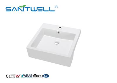 China Home / Hotel Bathroom Ceramic Countertop Basin With Standard Size 530 * 510 * 170mm for sale
