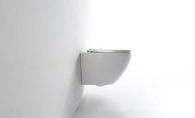 China Chaozhou Suppliers New Design Gravity Flushing Bathroom Ceramic Rimless Wall Mounted WC for sale