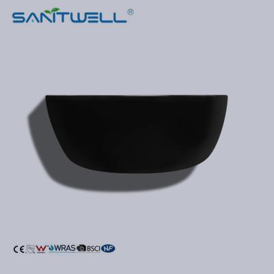 Cina Bacino ceramico del lavabo del bacino di Matt Black Art Above Counter in vendita