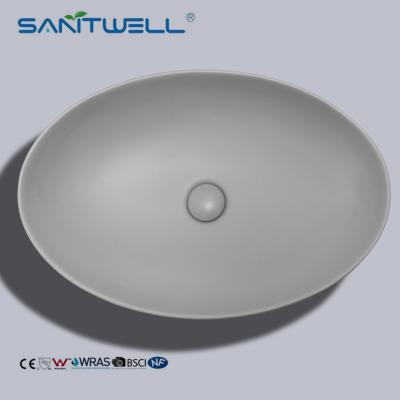 Bacino ceramico dei modelli di Matt Grey Oval Basin Color Wash del bagno popolare del bacino