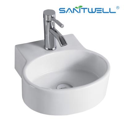 China AB8312 bathroom ceramic basin round vessel sink WC washing hand above counter basin for sale