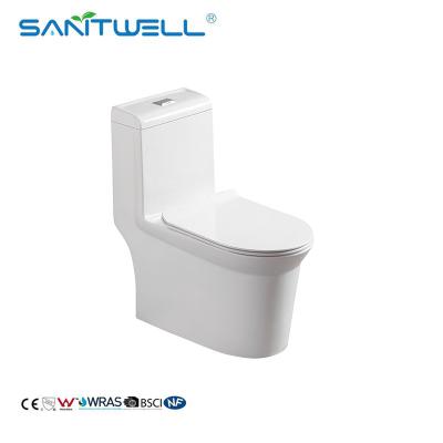 Cina Ciotola di toilette di un pezzo ceramica moderna degli articoli sanitari popolari per la toilette di un pezzo ceramica senza orlo del bagno SWM8610 in vendita