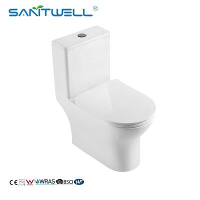 Cina Closestool umano SWM8618 della toilette di stili di Chaozhou di washdown del modello occidentale bianco popolare dell'un pezzo solo in vendita