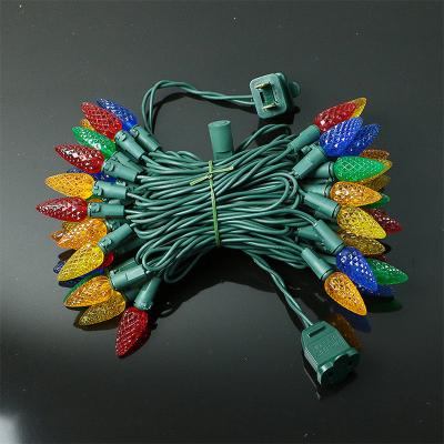 China Long Lifespan hours 20000 CRI Ra 80 Holiday Decoration Strawberry Shaped LED C7 / C9 E12 Base Faceted Christmas Light Bulb factory