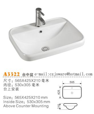 China Rectanglar Ceramic vanity top wash basin ,Ceramic wash basin,Countertop wash basin China suppliers for sale