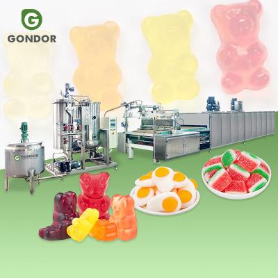 China Sweet Jelly Ball Hard Boiled Gummy Bear Maker Small Manufacturing Candy Cane Make Machine De Bonbon Gelatine for sale