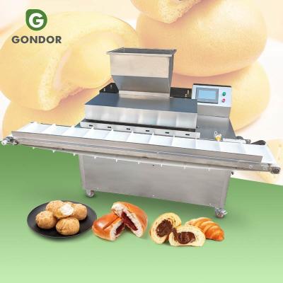 China New Automatic Cream Eclair Fill Machine Stainless Steel for Filling Bakery Roll Chocolate Croissant Toast Bread Toast for sale