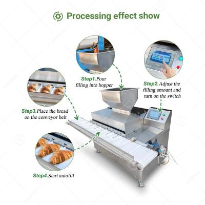China Donuts Inject Fill Biscuit Bread Filler Machine Croissant Manual with Cream for sale