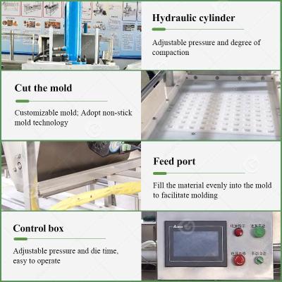 China Automatic Cloud Slice Forming Sugar Cube Rice Powder Polvoron Mung Bean Cake Make Molder Briquetting Machine for sale