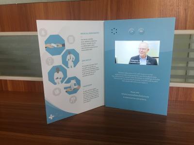 China 5 Inch portrait custom size 6.5×9.5inch Lcd Screen video advertising brochure video booklet for Pharmaceuticals market for sale