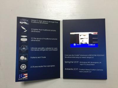 China Book Style and Paper Material digital video card 4.3'' lcd screen video brochure for event invitation for sale