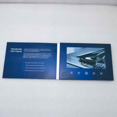 중국 맞춤형 브랜딩 7인치 소프트 커버 비디오 브로셔 프리미엄 종이 재질 USB 충전식 IT 플랫폼 및 소프트웨어 솔루션 시연에 이상적 판매용
