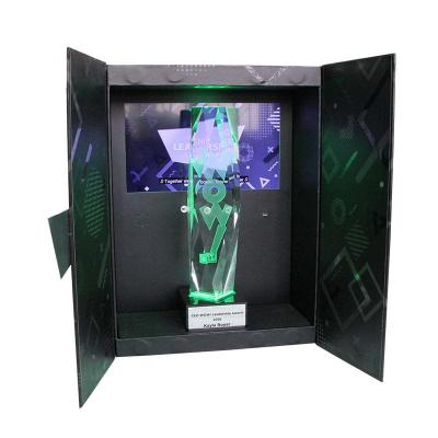 China Premium Presentation 7inch screen Display Luxury Dual-Door Hard Cover Video Display Box with Product Display Area for sale