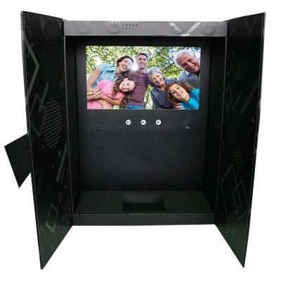 China Premium Presentation 7inch screen Display Luxury Dual-Door Hard Cover Video Display Box with Product Display Area for sale