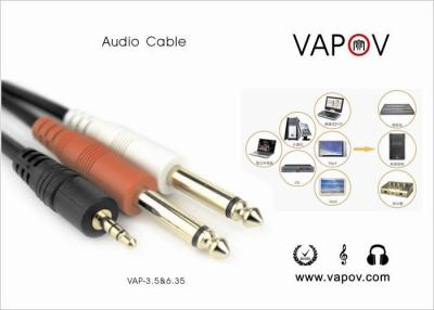 China 3.5mm Aux TO Dual 6.35MMcable For CD DVD MP4 Moble Computer  Moble for sale