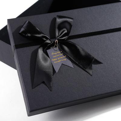 China Wholesale Rigid Cardboard Packaging Handmade Paper Gift Box With With Ribbon for sale