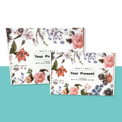 China Custom Flower Pattern Gift Clothing Box Recyclable Foldable Paper Box for sale