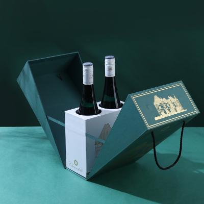 China Double Door Cardboard Gift Packaging Box For Alcohol Wine Champagne for sale