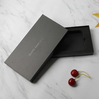China Rigid Black Mobile Case Packaging Box Kraft Paper Coated Paper for sale