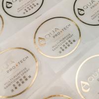 China Clear Round Shape Packaging Sticker Labels light membrane hot stamping for sale