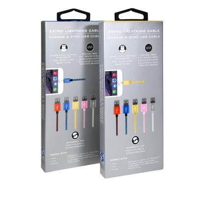 China Recycled Foldable Electronic Data Cable Packaging Box With Plastic Handle for sale