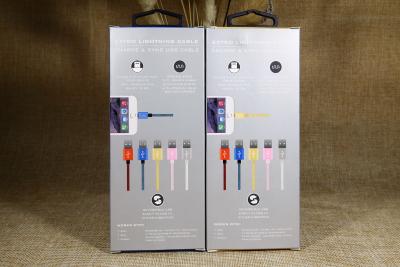 China Recycled Foldable Electronic Data Cable Packaging Box With Plastic Handle for sale