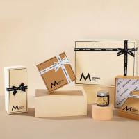 China Simple Empty Corrugated Cardboard Gift Packaging Box With Ribbon for sale