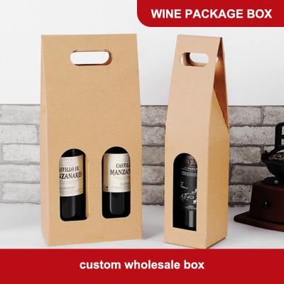 China Brown-Wellpappe-Wein-Verpackengeschenkbox mit Griff for sale
