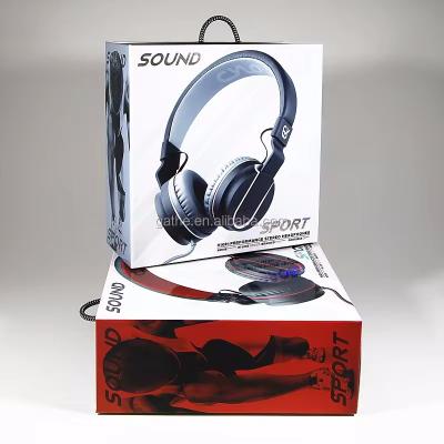 China Printing Logo Wireless Bluetooth Headset Packaging Box Electronic Product Packaging Box With Hook for sale