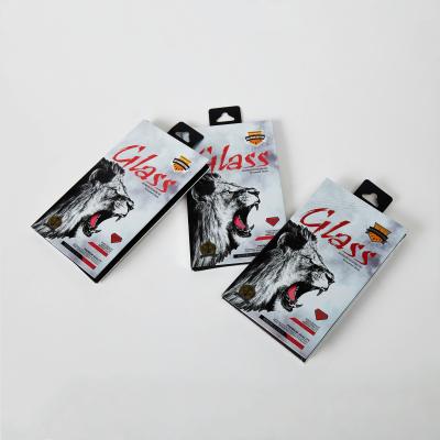 Cina Ingrosso Logo stampato in vetro temperato per telefono protettore per schermo scatole di carta scatola di imballaggio con gancio in vendita