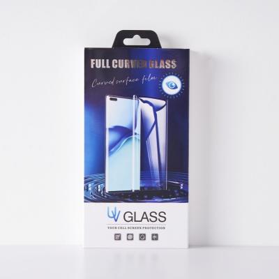 China Full Curved Mobile Phone Tempered Glass Screen Protector Box Packaging With Custom Logo for sale