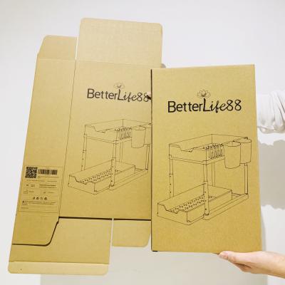 China Custom Foldable Kraft Paper Box Package Corrugated Mailer Shipping Mailing Carton Packaging Boxes For Shelves for sale