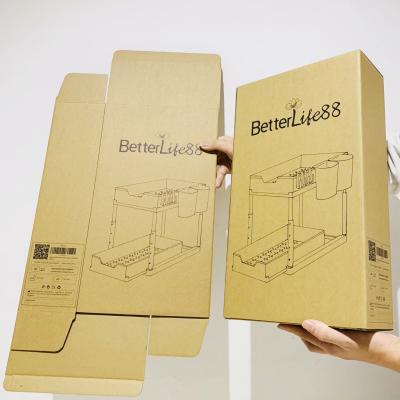 China Custom Foldable Kraft Paper Box Package Corrugated Mailer Shipping Mailing Carton Packaging Boxes For Shelves for sale