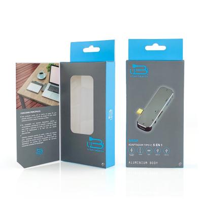 China Custom Logo Foldable boxes for products Memory packaging boxes Electronics cardboard paper packaging boxes with PVC/PET Window for sale