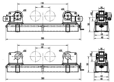 中国 CHGK 20 Tons VFD Welding Turning Roll Adjustable Lead Screw for vessel welding 販売のため
