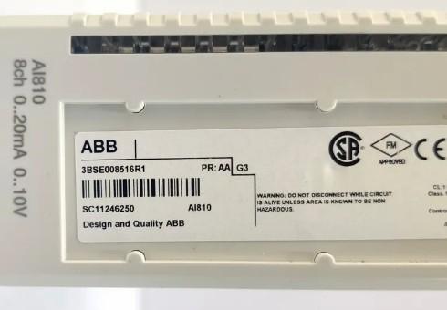 ABB AI810 3BSE008516R1 アナログ入力モジュール 8チャンネルモジュール 800XA PLC
