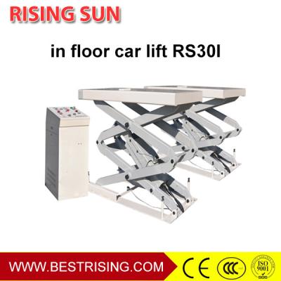 China CE Approved 3Ton Full Rise Inground Mounted Hydraulic Scissor Car Lift for sale