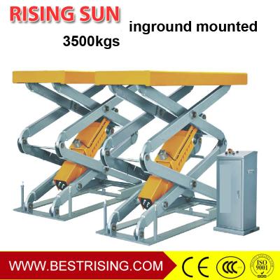 China CE Approved 3Ton Full Rise Double Scissor Design Inground Car Lift for Workshop for sale