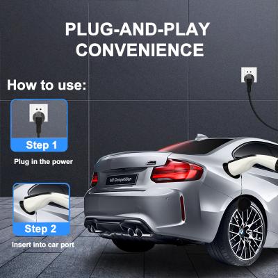 Cina Caricatore portatile di CA EV di GB/T per il Livello 2 dell'automobile elettrica 7KW 32A in vendita