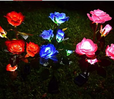 China 5 Head Rose Waterproof Ground Plug Garden Outdoor Artificial Flower , 8-10 Hours Charging Time, 600mAh Battery Capacity for sale