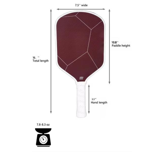 Quality Higooo Mixed Shape Thermoformed Unibody Original Texture 100% Red Kevler Fabric Pickleball Paddle Grip Perfectly Combined for sale