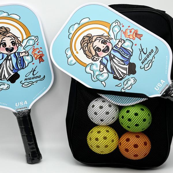 Quality Custom LOGO Fiberglass Pickleball Paddle with Carbon Fiber Surface Pickleball for sale