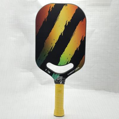 China Yellow design aerodynamics 16mm carbon fiber honeycomb core thermoforming frameless high-end Pike racket for sale