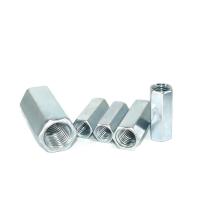 China M6 Standard DIN6334 Class 4 Zinc Plated Hex Coupling Nut Join Two Threaded Rods for sale