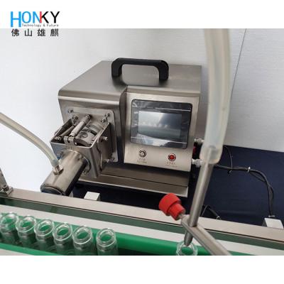 China Automatic 5ml Vial Filling Machine Small Filling Line With Bottle Feeding Conveyor For Small Business Using for sale