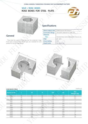 China Filtro Rose Box Marine para línea de barrera FH-100A JIS F7206 malla-10mm en venta